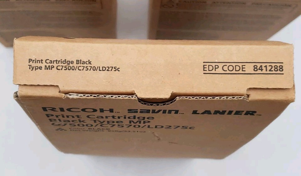 Lot of (3) Ricoh Savin Lanier Print Cartridge Black MP C7500/C7570 ...