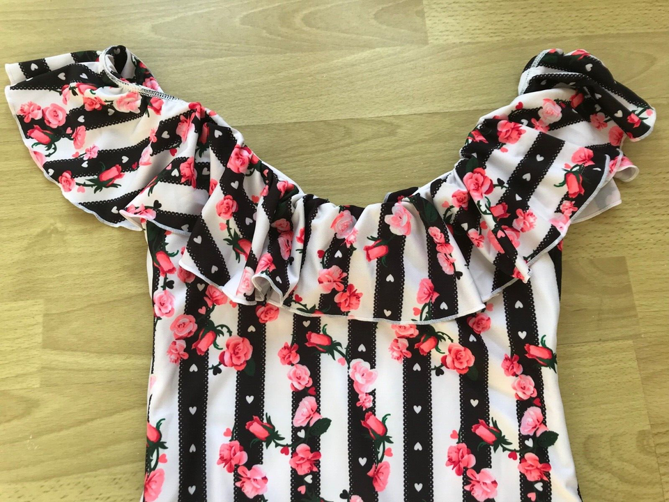 LADIES FLOOZIE FROST FRENCH SWIMSUIT UK SIZE 8 Stripe Rose - NEW with ...