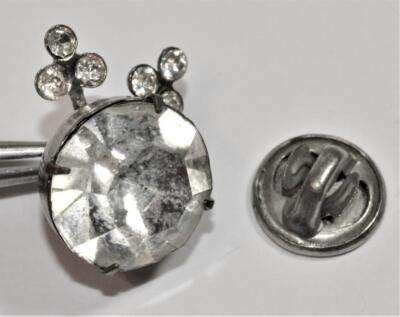 Vintage Silvertone Clear Rhinestones Shape Tie Pin | eBay