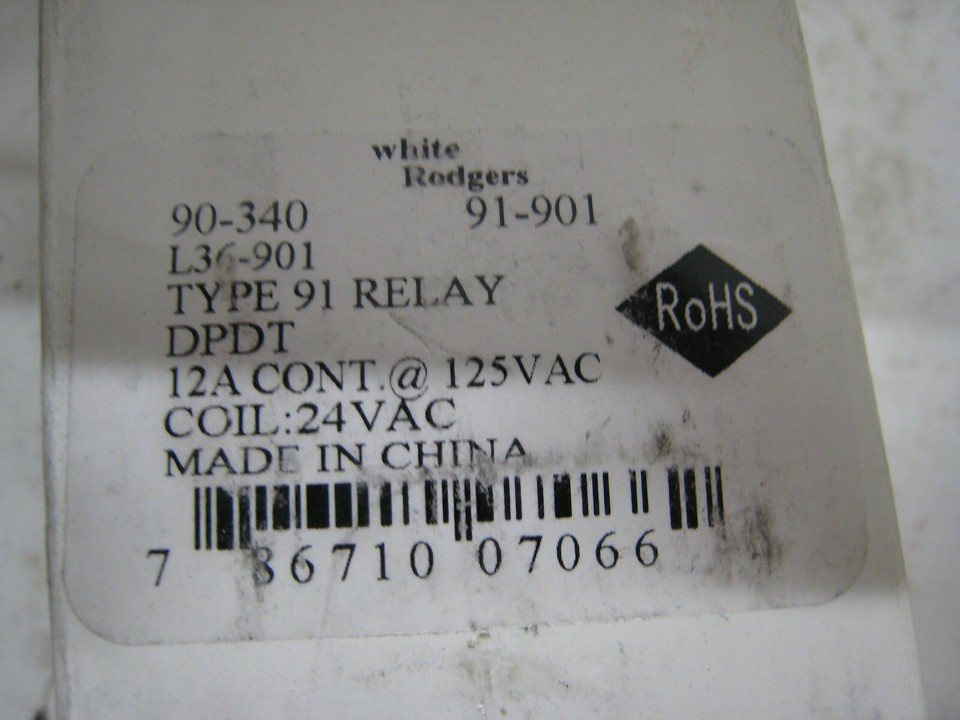 Supco 90340 SU90340 DPDT / 24V Switching Fan Relay 90-340 HVAC Pack of ...