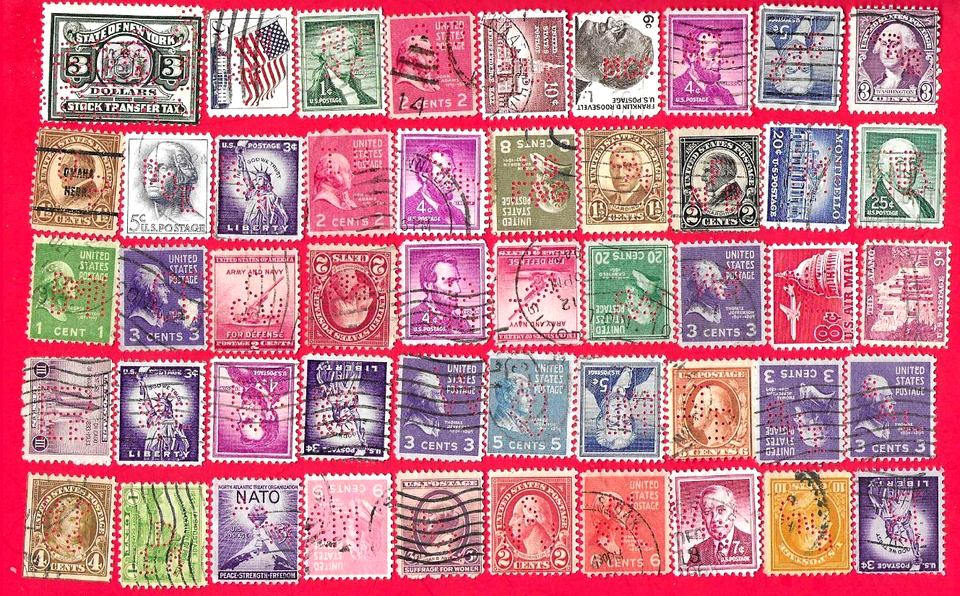 U. S. PERFIN Stamps Used 7😊 | eBay