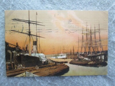 Antique Port At Hamburg, Germany Postcard 1910 | eBay