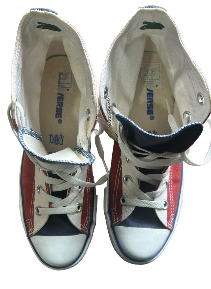 Converse High Top Puerto Rico Flag Star Stripes Men’s 6 Women’s 8 ...