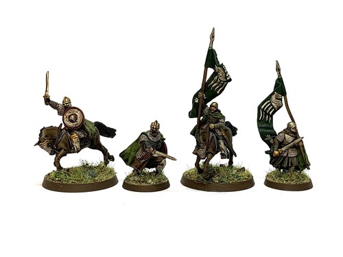ROHAN MOUNTED COMMAND 4 28mm lord of the rings warhammer 28mm Painted ...