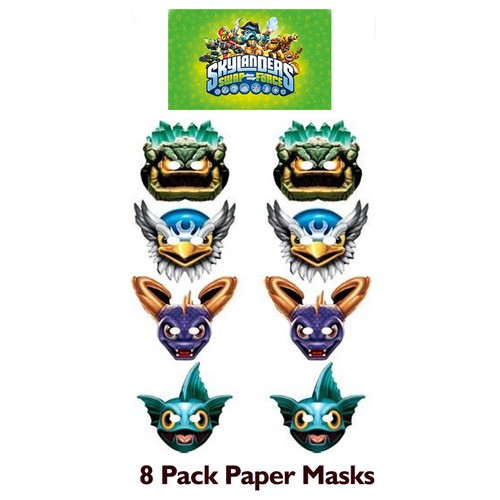 Skylanders Birthday Party Paper Masks (8 count) Favours Supplies ...