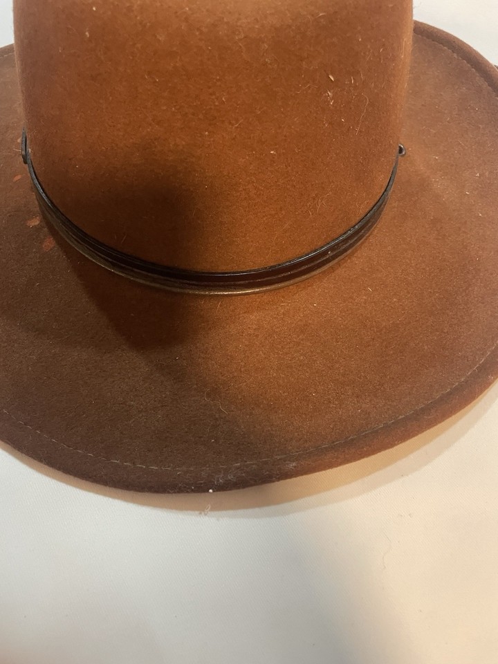 Pendleton 100% Wool Hat Brown Felt Band Made in USA Cowboy Vintage Sz S ...