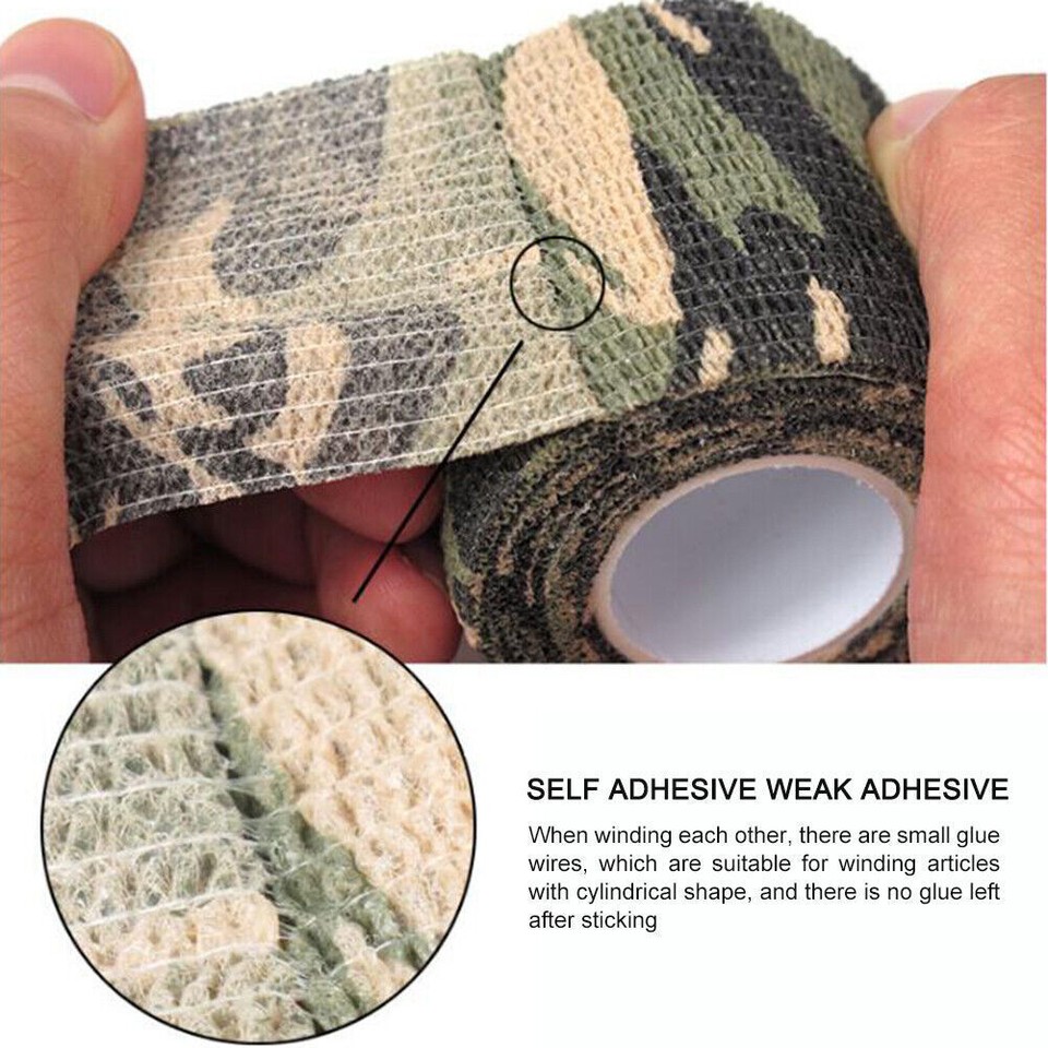 8 Roll 4.5M Camo Wrap Camouflage Tape For Rifle Gun Hunting Stealth ...