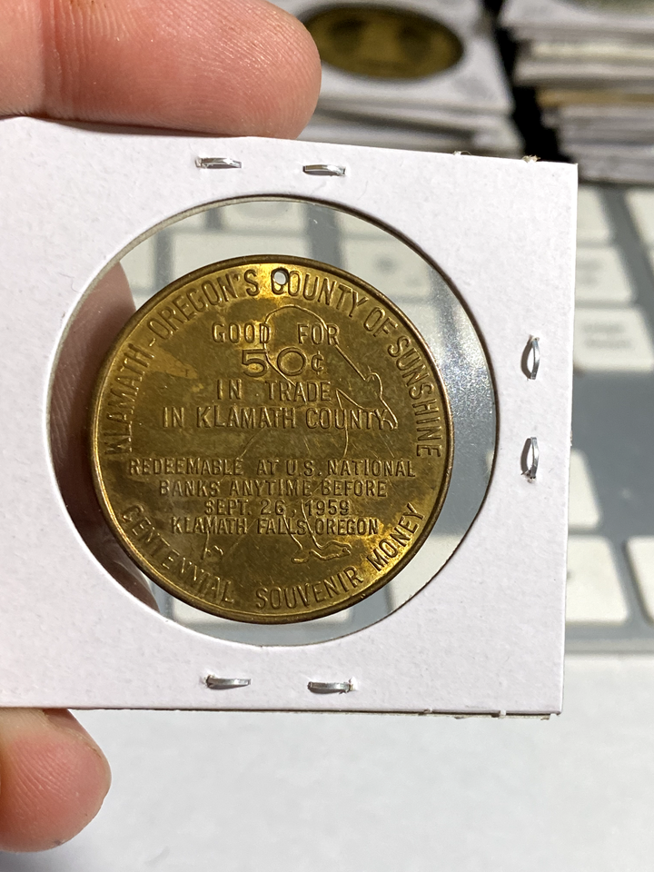 1959 Oregon 100th Anniversary 50 Cent Trade Token | eBay