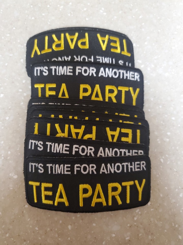 BIKER PATCH "TEA PARTY" BLK/WHT/YELLOW NEW NICE | eBay