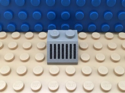 LEGO 1x Vintage Light Gray Slope 45 2 x 2 with Black Grille Pattern ...