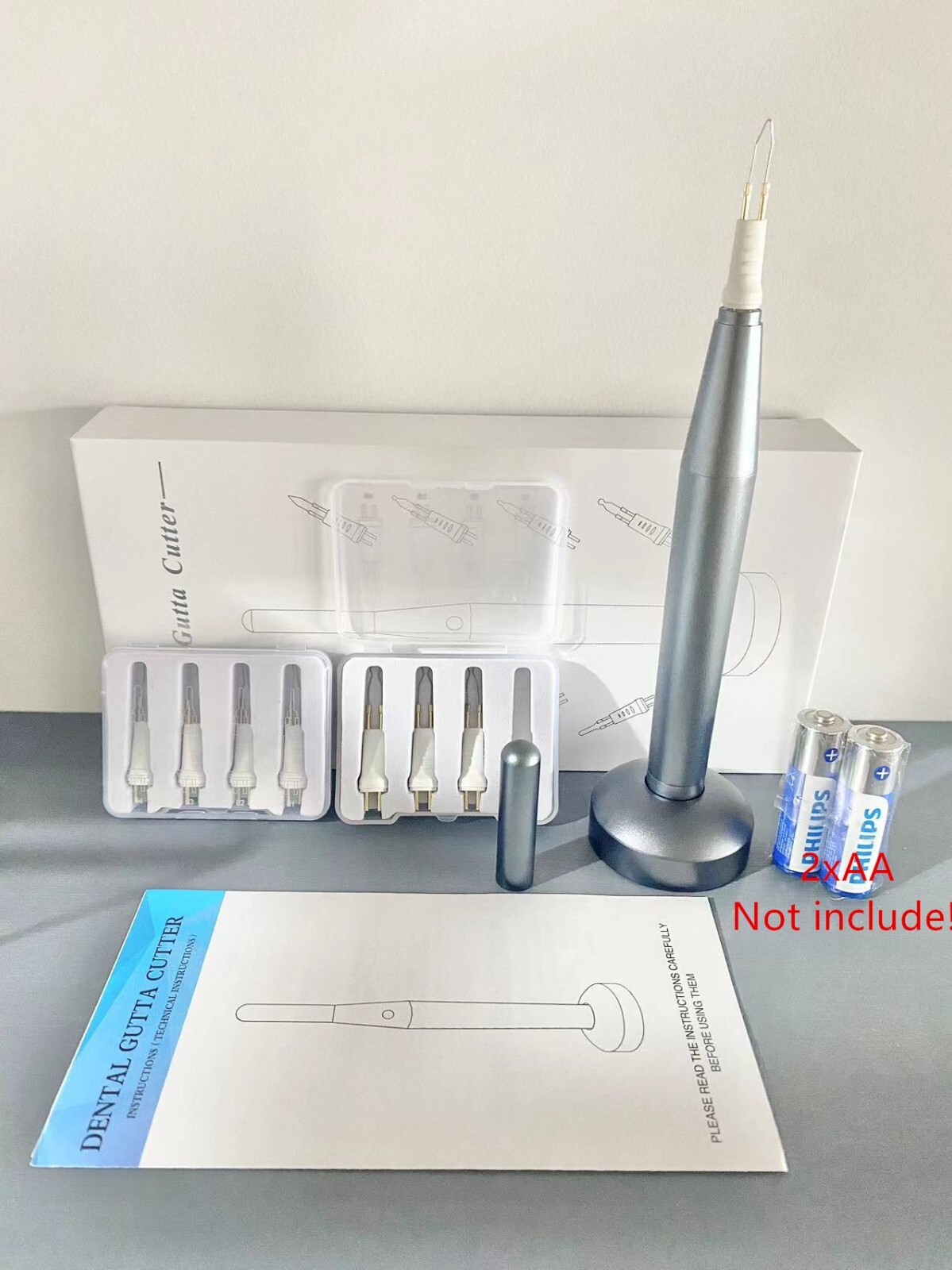 Cordless Dental Gutta Percha Cutter with 8 Tips Endo Heater fit 2x AA ...