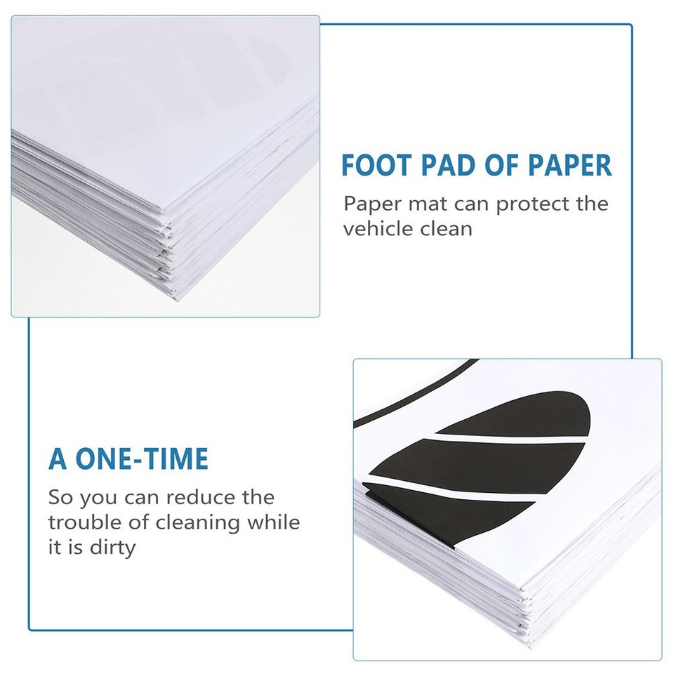 60 Pcs Disposable Paper Floor Mats for Cars Car Foot Protection Auto ...