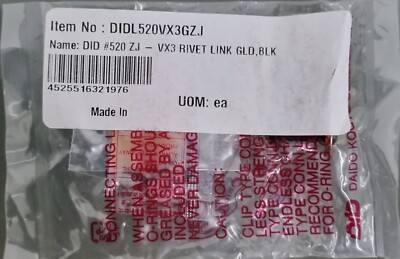 DID 520VX3 X-RING GOLD/BLACK Rivet Style Master Chain Joining Link ...