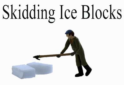 HO ICE DOCK Worker....with his Ice Hook Skidding Ice Blocks, Painted 1/ ...