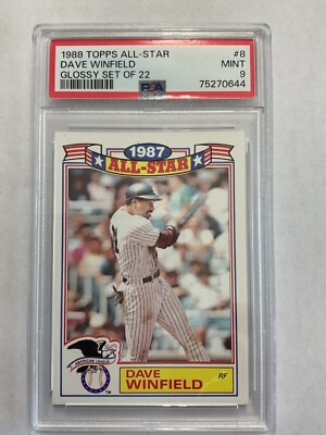 1988 TOPPS BASEBALL 1987 ALL-STAR #8 DAVE WINFIELD NEW YORK YANKEES | eBay