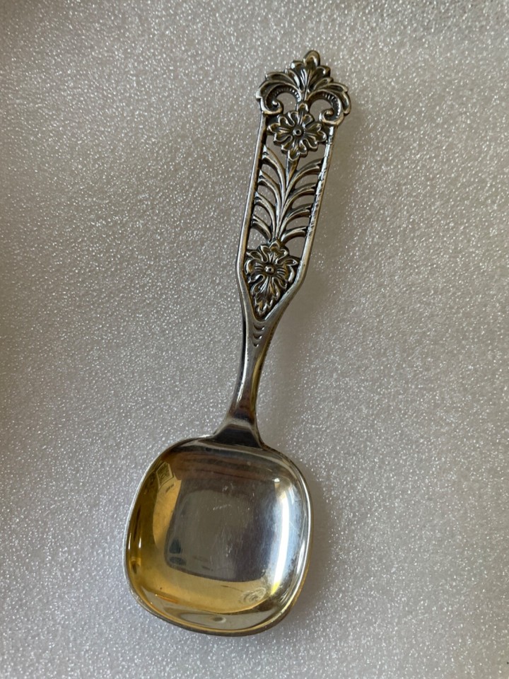 VTG TK 40 Gr NR 111 Silver Plate pierced handle Square Spoon | eBay