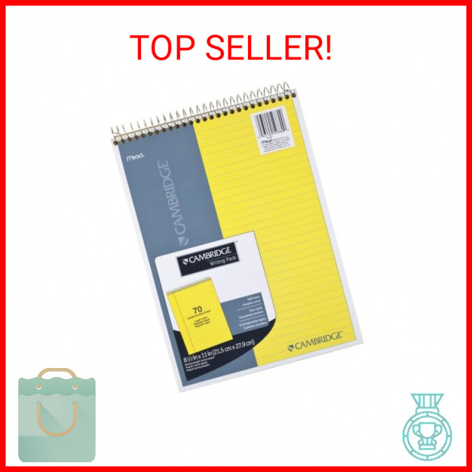 Mead Legal Pad Writing Pads, Top Bound, Wide Ruled Paper, 8-1/2" x 11 ...