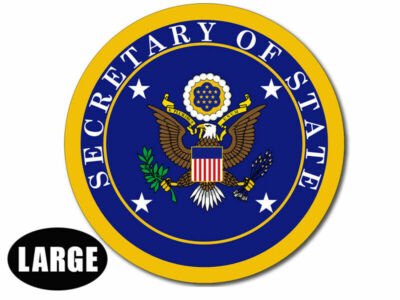 10" Round Secretary of State Seal department bumper sticker decal usa ...