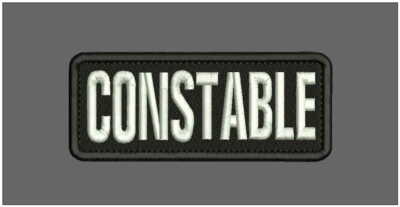 CONSTABLE EMBROIDERY PATCH 2X5 HOOK ON BACK BLK/WHITE | eBay