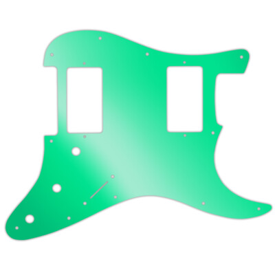 Custom Pickguard 2 Humbucker Fender Stratocaster USA & MIM Green Mirror ...