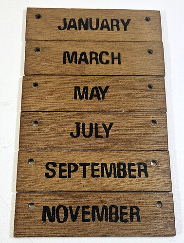 Wooden Perpetual Wall Calendar Vintage Country Barn Barber Church 35 ...