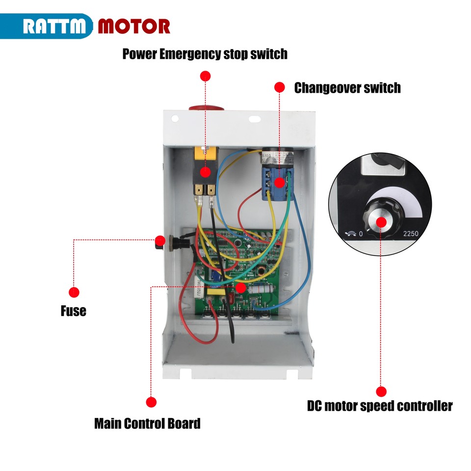 550W Lathe speed control box/Main Control Board for CJ-0618 Metal Lathe ...