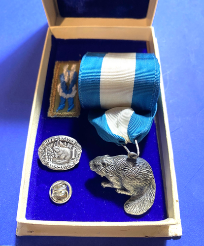 BSA SILVER BEAVER, RIBBON, SB PIN, PATCH, 1.4 OZ PENDANT rSTERLING ...