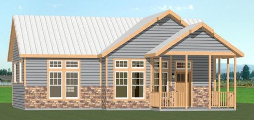 36x26 House -- 2 Bedroom 1 Bath -- 820 sq ft -- PDF Floor Plan -- Model ...