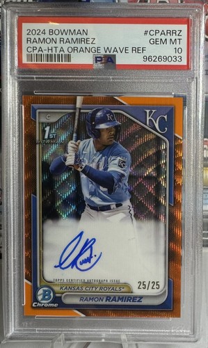 2024 Bowman Chrome Ramon Ramirez 1st Orange Refractor Auto /25 PSA 10 ...