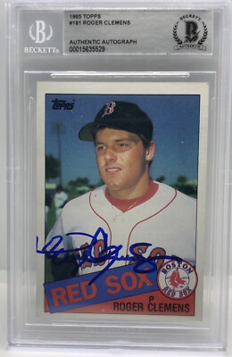 Roger Clemens Signed 1985 Topps #181 Rookie Card RC Beckett Slabbed | eBay