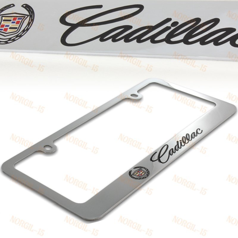 3D CADILLAC Stainless Steel License Plate Frame with Caps 2PCS Set ...