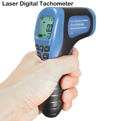 Digital Tachometer Non-Contact Laser Photo Gun RPM Tach Tester Meter ...