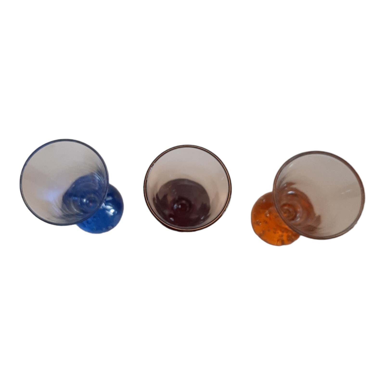 Circleware Shot Glass Fireball Red & Blue Bottom Hand-Blown Bubbles Set ...