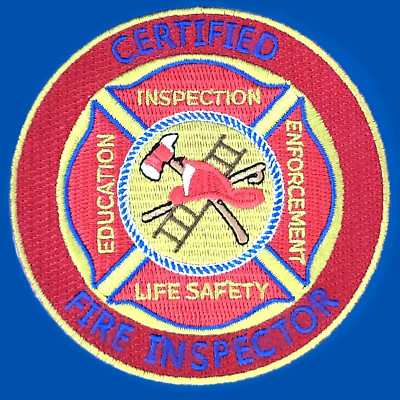 CERTIFIED FIRE INSPECTOR PATCH: 4" Embroidered Patch, Item #2008 | eBay