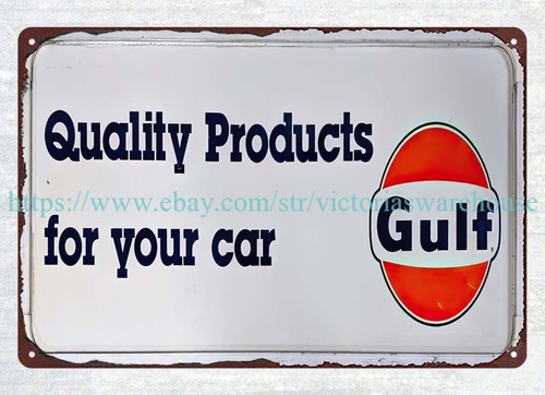 Gulf oil automotive car metal tin sign full wall posters | eBay