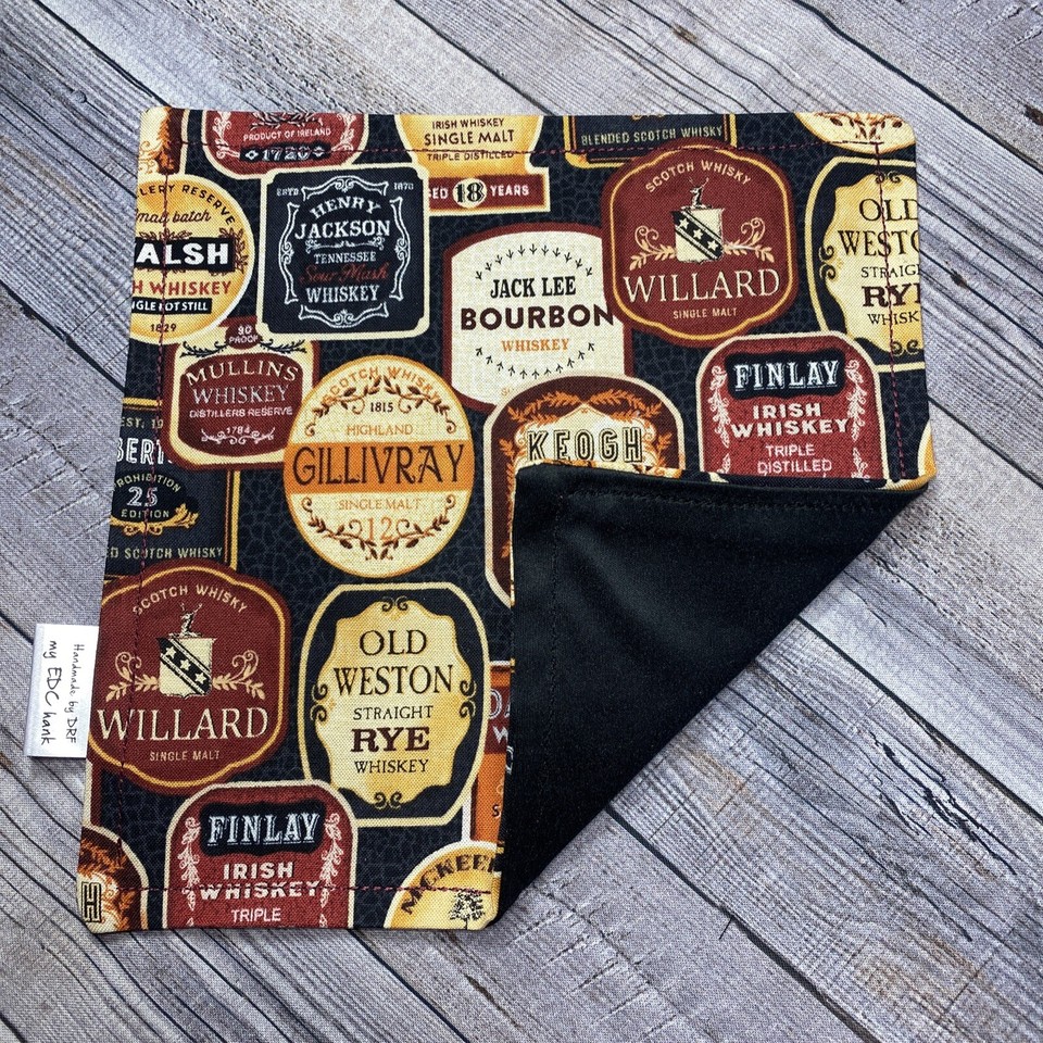 EDC HANK W/MICROFIBER BACK 8” - WHISKEY BOURBON RYE IRISH MALT ETC ...