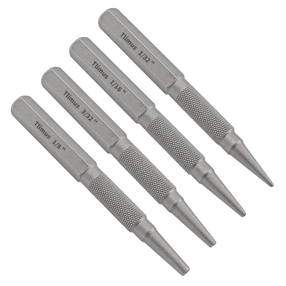 4 Pcs Carpenter Center Punch Set Nail Setter Center Punch Tool for ...