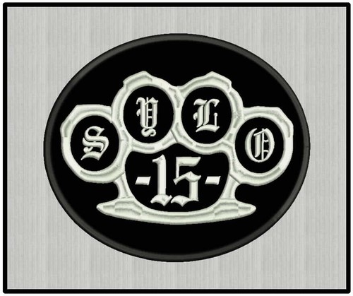 Support 15 Outlaw Oval Motorcycle Biker Brass Knuckle Patch MC 1%er Sew ...