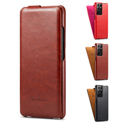 For Samsung S25/S24+/S23+/S22+ Ultra Vertical Flip Case PU Leather ...