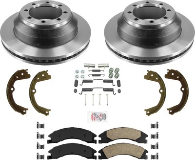Ford E350 Rear Coated Brake Rotors Pads Parking for Dual Rear Wheel ...