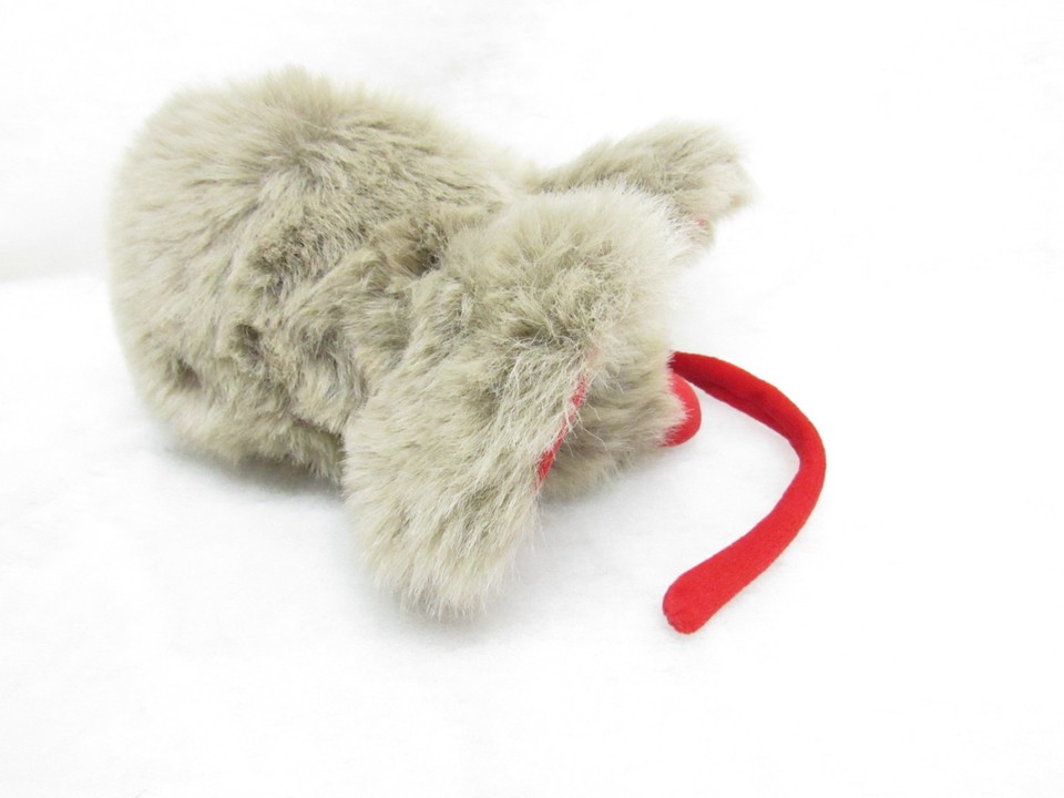 Mary Meyer LARGE MORT the MOUSE Fuzzy Soft Grey Gray Plush Red Stuffed ...