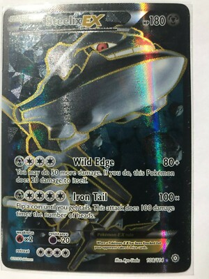 Steelix EX FULL ART ULTRA RARE 108/114 XY Steam Siege Pokemon Card HOLO ...