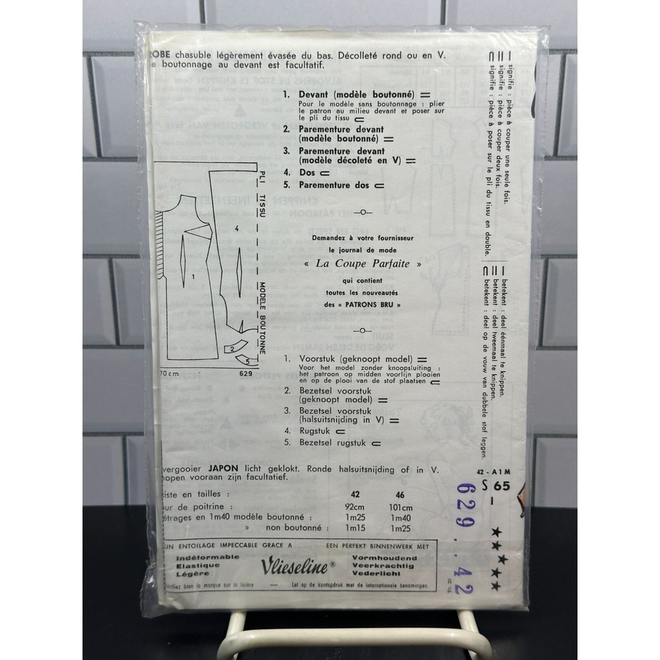 Vintage Patron Bru Dress Pattern #629 | eBay