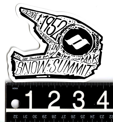 Snow Summit Bike Park Sticker 4 in x 3.25 in Black/White Big Bear Lake ...