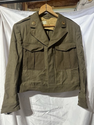Vintage WWII U.S. Army OD Wool Jacket Mens Olive Drab M44 IKE Wool ...