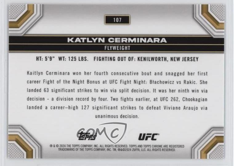 2024 Topps Chrome UFC Sepia Refractor Katlyn Cerminara #107 | eBay