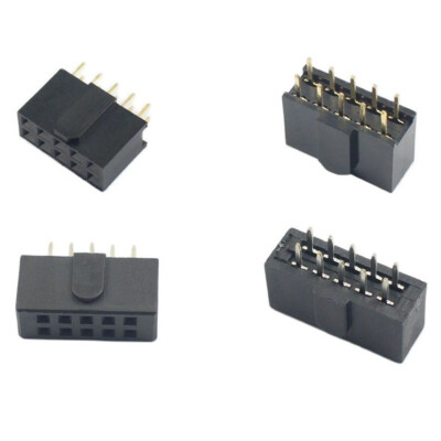 10Pcs 2.54mm Pitch Female Header Strip Connector 2x5 10 Pin Polarizing ...