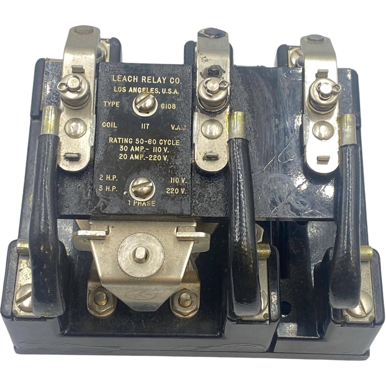 Leach Relay Type 6108 Coil 117Vac 50/60Hz 30A/110V/2HP 20A/220V/3HP | eBay