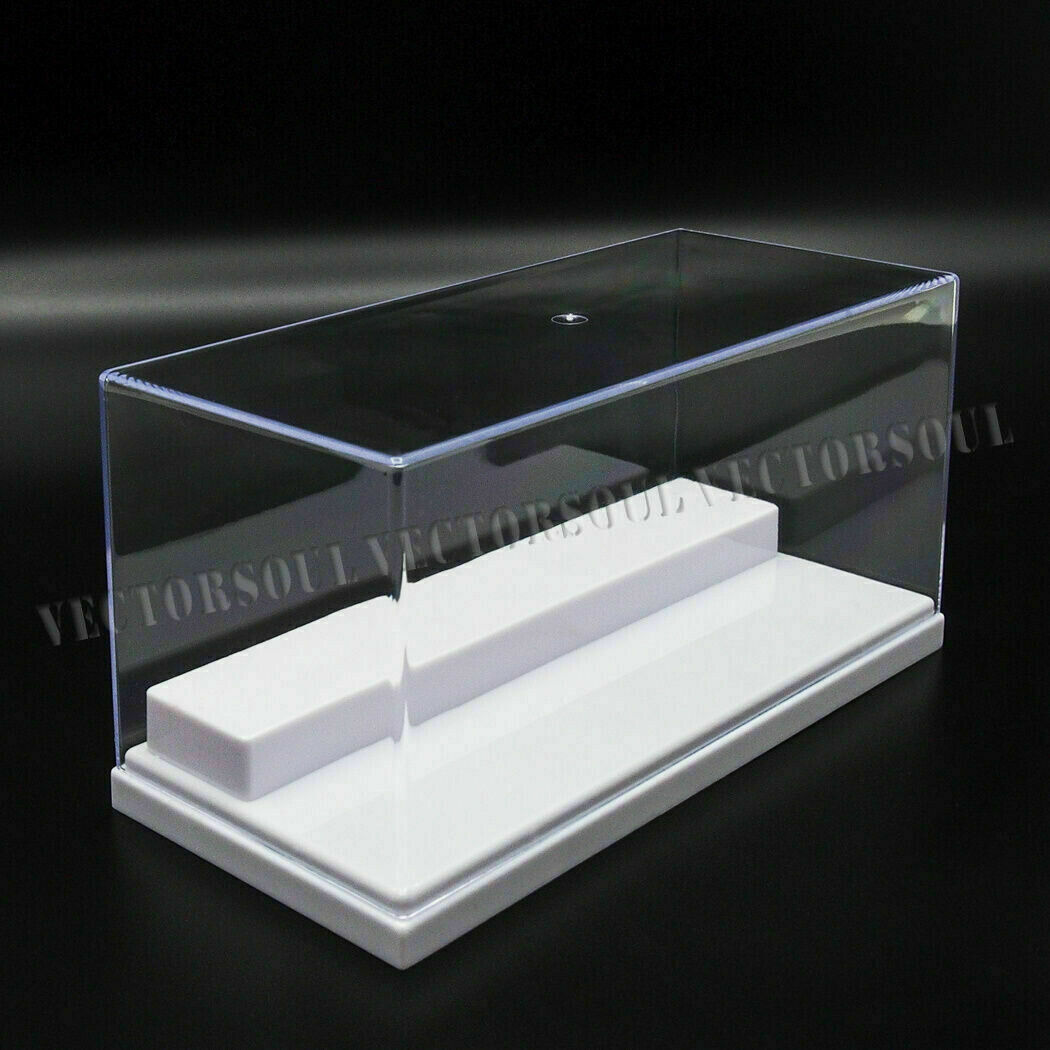 UK Clear Acrylic Display Case Perspex Box 20cm L Plastic White Base ...