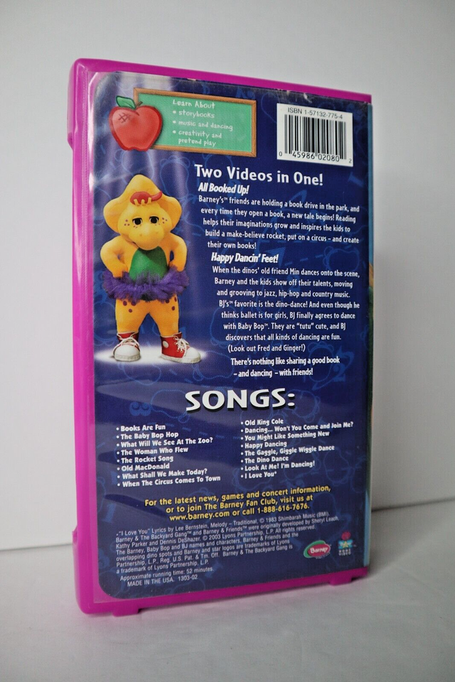 Barney's Read with Me Dance with Me VHS White w/insert Never seen on TV ...